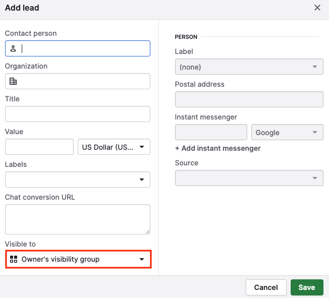 Visibility groups for leads - Knowledge Base | Pipedrive